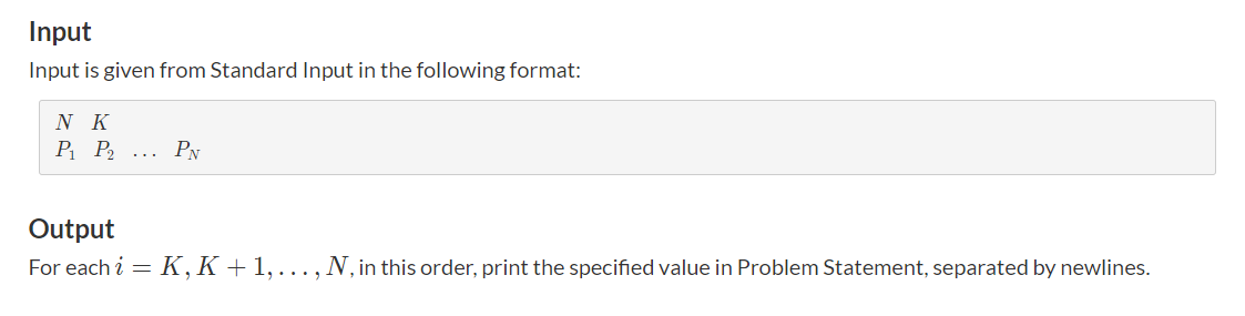 AtCoder abc234_d. Prefix K-th Max 题解（优先队列） - AcWing